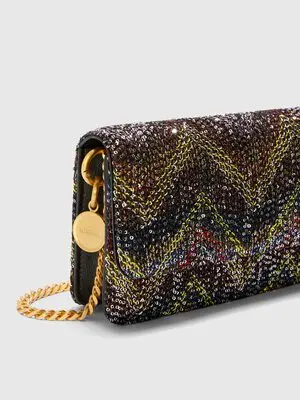 Missoni Leather And Canvas Wallet On Chain