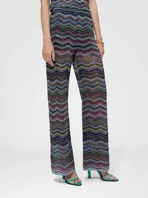 Missoni Chevron Palazzo Trousers With Sequins