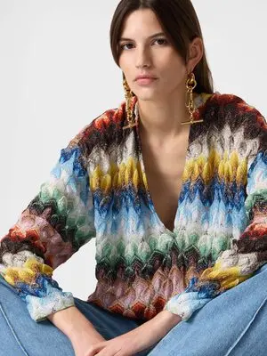 Missoni Oversized Blouse With Deep V-neckline