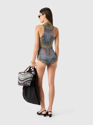 Missoni Zig Zag One-piece Swimsuit With Sequin Application