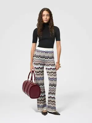 Missoni Straight-leg Viscose And Wool Chevron Trousers