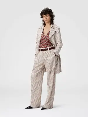 Missoni Double-breasted Trench Coat With Wavy Zigzag Pattern