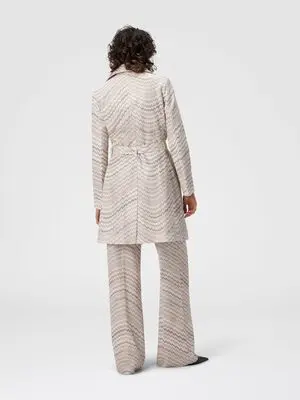 Missoni Double-breasted Trench Coat With Wavy Zigzag Pattern