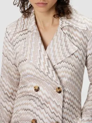 Missoni Double-breasted Trench Coat With Wavy Zigzag Pattern