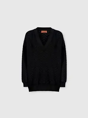 Missoni Chevron Cotton And Viscose V-neck Sweater