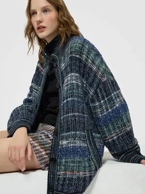 Missoni Oversized Wool-blend Check Cardigan