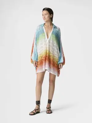 Missoni Short Caftan Cover-up In Shaded Lamé Viscose