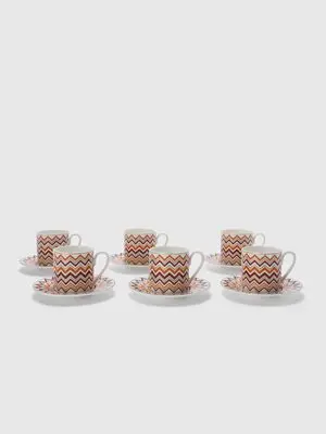Missoni Iconic Set Of 6 Coffee Cups & Saucers - Multicoloured