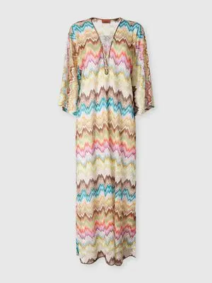 Missoni Caftan Cover-up With Irregular Zig Zag Print - Multicoloured
