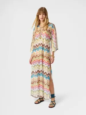 Missoni Caftan Cover-up With Irregular Zig Zag Print
