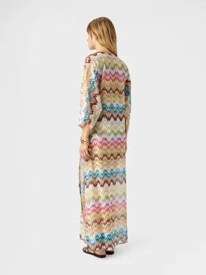 Missoni Caftan Cover-up With Irregular Zig Zag Print