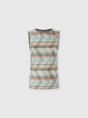 Missoni Multi-technique Mixed Viscose Lamé Sleeveless Top - Multicoloured