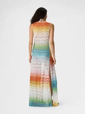 Missoni Long Gilet Cover-up In Shaded Lamé Viscose - Multicoloured