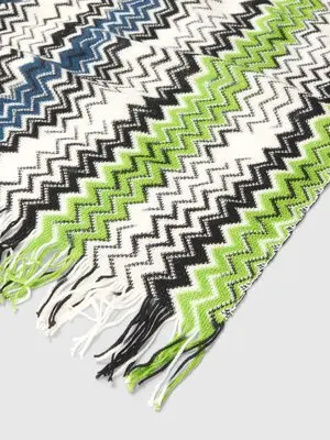 Missoni Cotton Zigzag Scarf With Fringes