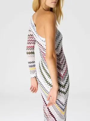 Missoni One-shoulder Viscose And Cotton Gown