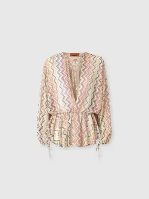 Missoni Long-sleeved Mini Cover-up Dress - Multicoloured