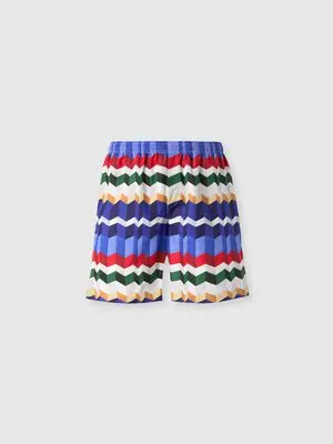 Missoni Long Swim Shorts With 3d Zigzag Print
