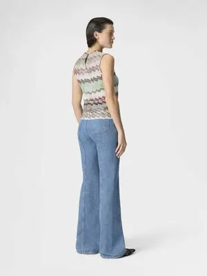 Missoni Snake-pattern Viscose Lamé Sleeveless Crewneck Top