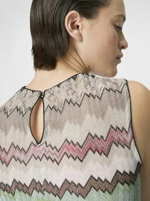 Missoni Snake-pattern Viscose Lamé Sleeveless Crewneck Top