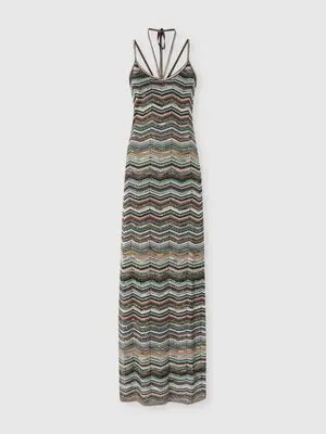 Missoni Long Chevron Knit Dress With Braided Straps - Multicoloured
