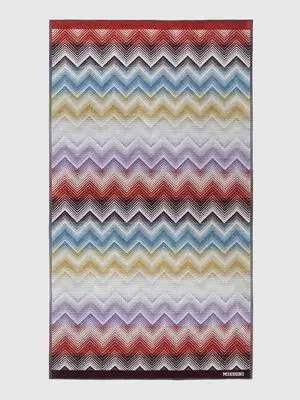 Missoni Marea Beach Towel In 100% Cotton 180x100 Cm With Zig Zag Pattern
