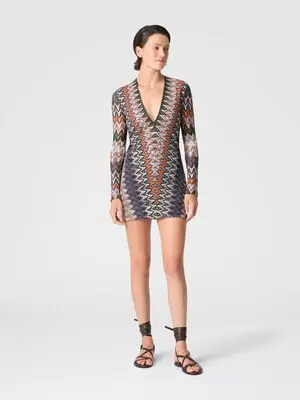 Missoni Viscose And Cotton Lamé Mini Dress