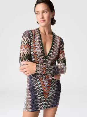 Missoni Viscose And Cotton Lamé Mini Dress