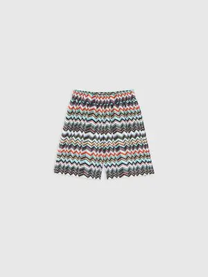 Missoni Mid-length Swim Shorts With Zig Zag Print - Multicoloured