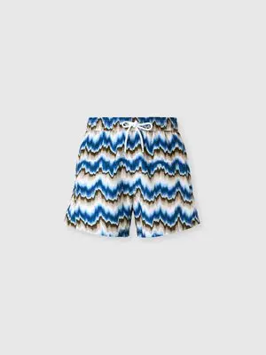 Missoni Printed Swim Shorts With Drawstring Waist