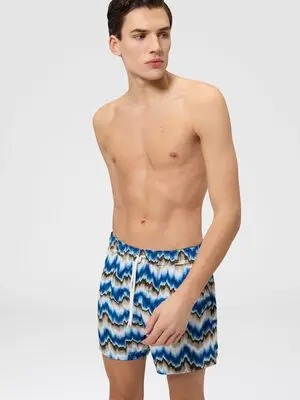 Missoni Printed Swim Shorts With Drawstring Waist