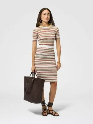 Missoni Ribbed Striped Viscose-blend Midi Skirt