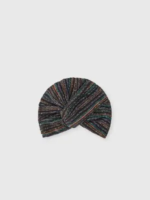 Missoni Ribbed Lamé Viscose Turban With Sequins