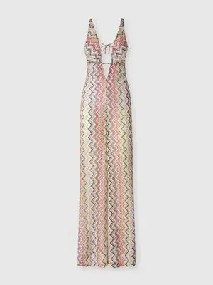 Missoni Long Cover-up Jumpsuit With Irregular Zig Zag Motif