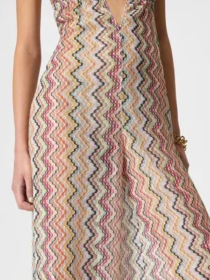 Missoni Long Cover-up Jumpsuit With Irregular Zig Zag Motif