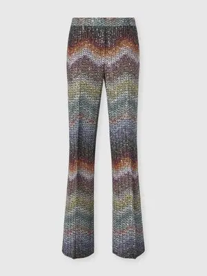 Missoni Viscose Lamé Straight Trousers With Sequins