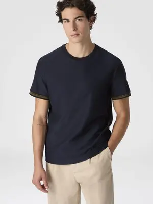 Missoni Crew-neck Cotton Jacquard T-shirt With Tone-on-tone Zigzag Design