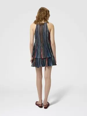 Missoni Sleeveless Ribbed Viscose Lamé Top