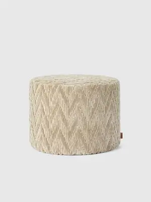 Missoni Fossile Indoor Cylinder Cushion 40x30 Cm With Chevron Pattern - Beige