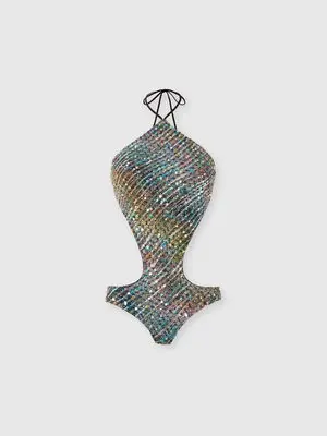 Missoni Trikini With Halterneck Neckline And Sequins - Multicoloured