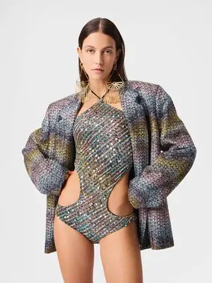 Missoni Trikini With Halterneck Neckline And Sequins