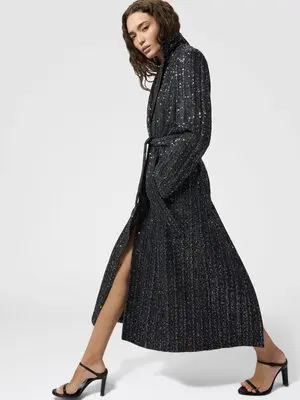 Missoni Striped Lamé Knit Duster Coat