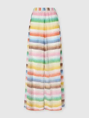 Missoni Beach Cover-up Pants With Dégradé Zigzag Pattern And Slits - Multicoloured