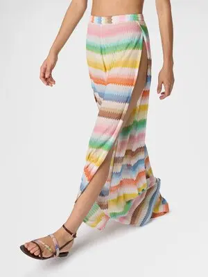 Missoni Beach Cover-up Pants With Dégradé Zigzag Pattern And Slits
