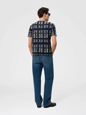 Missoni Crew-neck Cotton And Viscose T-shirt With Check Pattern