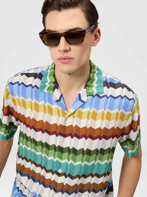 Missoni Zig Zag Viscose Bowling Shirt