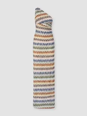 Missoni One-shoulder Viscose Lamé Long Dress