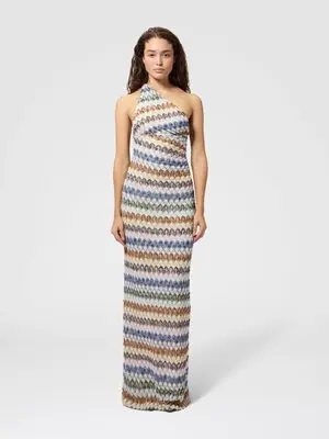 Missoni One-shoulder Viscose Lamé Long Dress