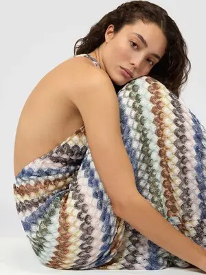 Missoni One-shoulder Viscose Lamé Long Dress
