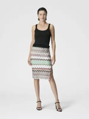 Missoni Viscose Lamé Midi Skirt With Slit