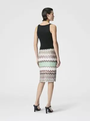 Missoni Viscose Lamé Midi Skirt With Slit
